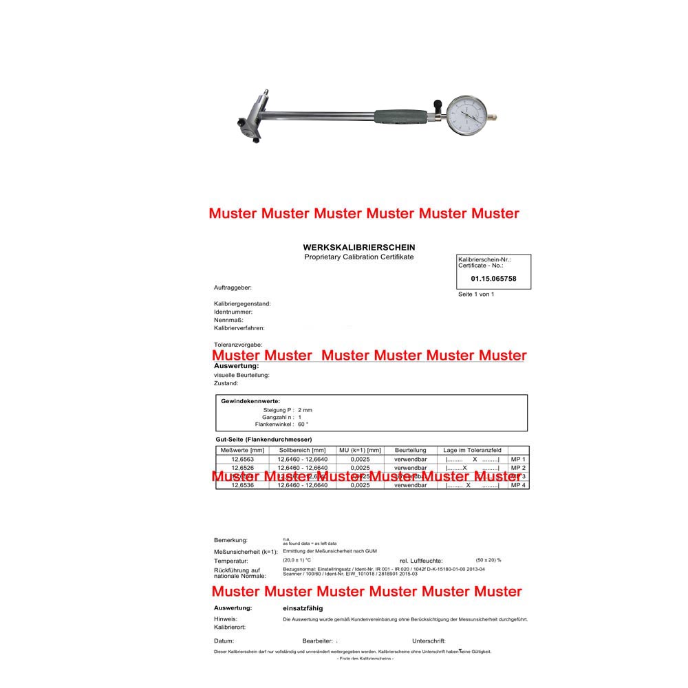 Certification Internal Measuring Instrument 4 5 160 Mm Messwelt